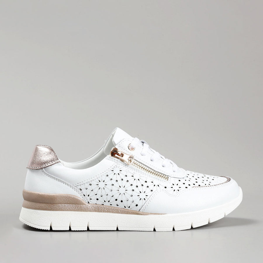 Caitlyn | White Champagne | LE SNEAKERS | LE SANSA Women's Footwear ...